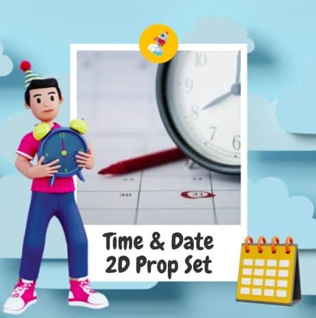 Time, Date & Color 2D Props - Going Up Education